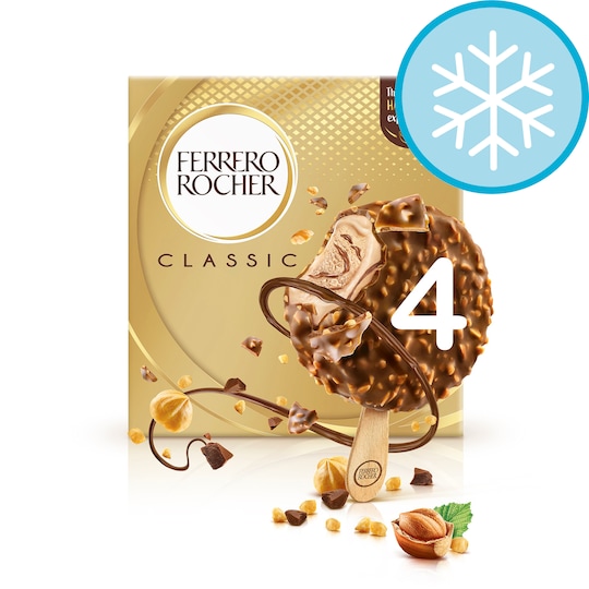 Ferrero Rocher Classic Ice Cream Sticks 4 X 70Ml - Tesco Groceries