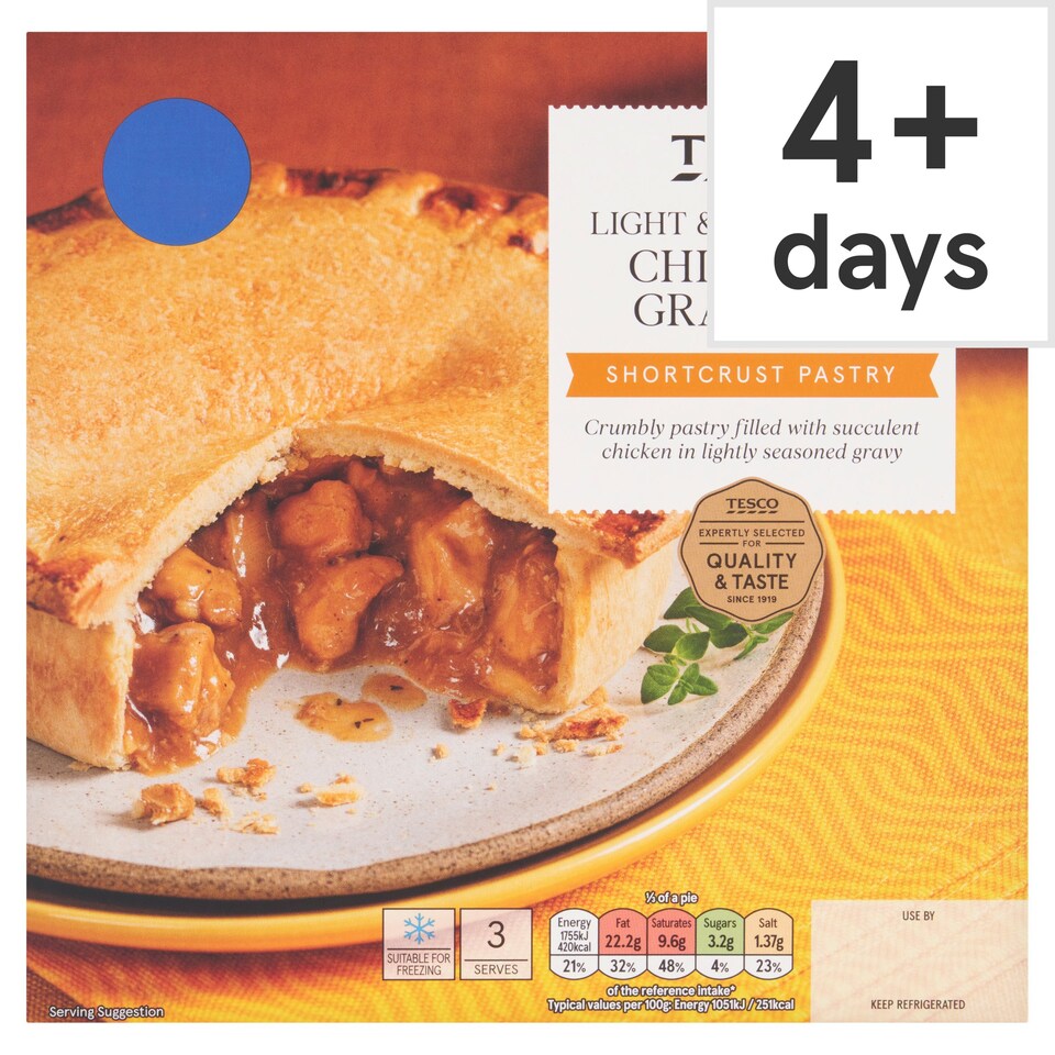 Tesco Chicken & Gravy Shortcrust Pastry Pie 500G - Tesco Groceries