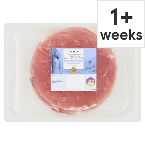 Tesco 2 Northern Irish Unsmoked Gammon Steaks 340g - Tesco Groceries