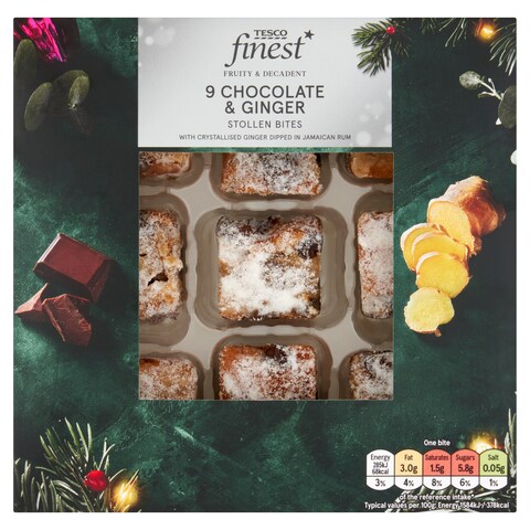 Tesco Finest Chocolate and Ginger Stollen Bites 9 pack - Tesco Groceries