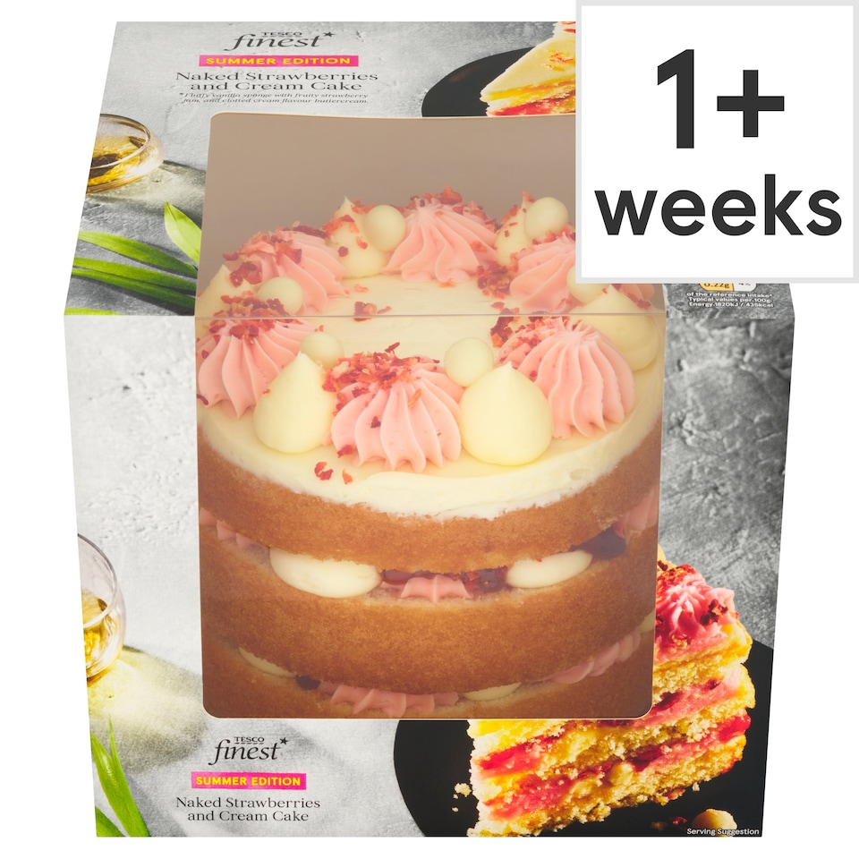Tesco Finest Strawberries & Cream Cake - Tesco Groceries