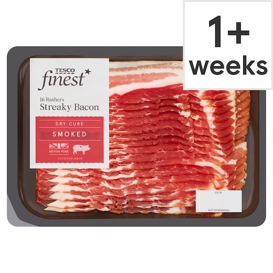 Tesco Finest* Smoked Dry Cure Streaky Bacon - Tesco Groceries