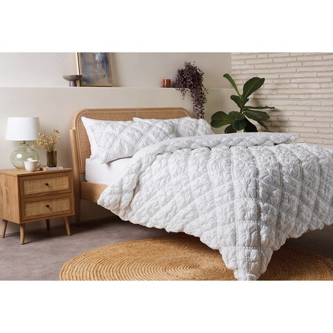 F&F Home Bedding Embroidered Quilted Duvet Set Double - Tesco Groceries