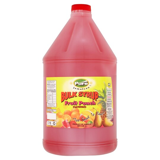 PURE JAMAICAN BULK SYRUP FRUIT PUNCH 3.8 LITRE - Tesco Groceries