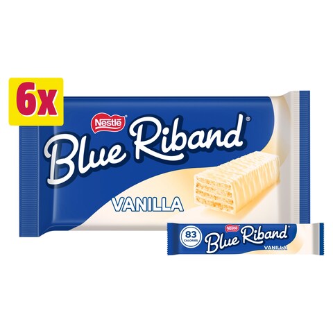Blue Riband Vanilla White Wafer Biscuit Bar 6 Pack Multipack 90g ...