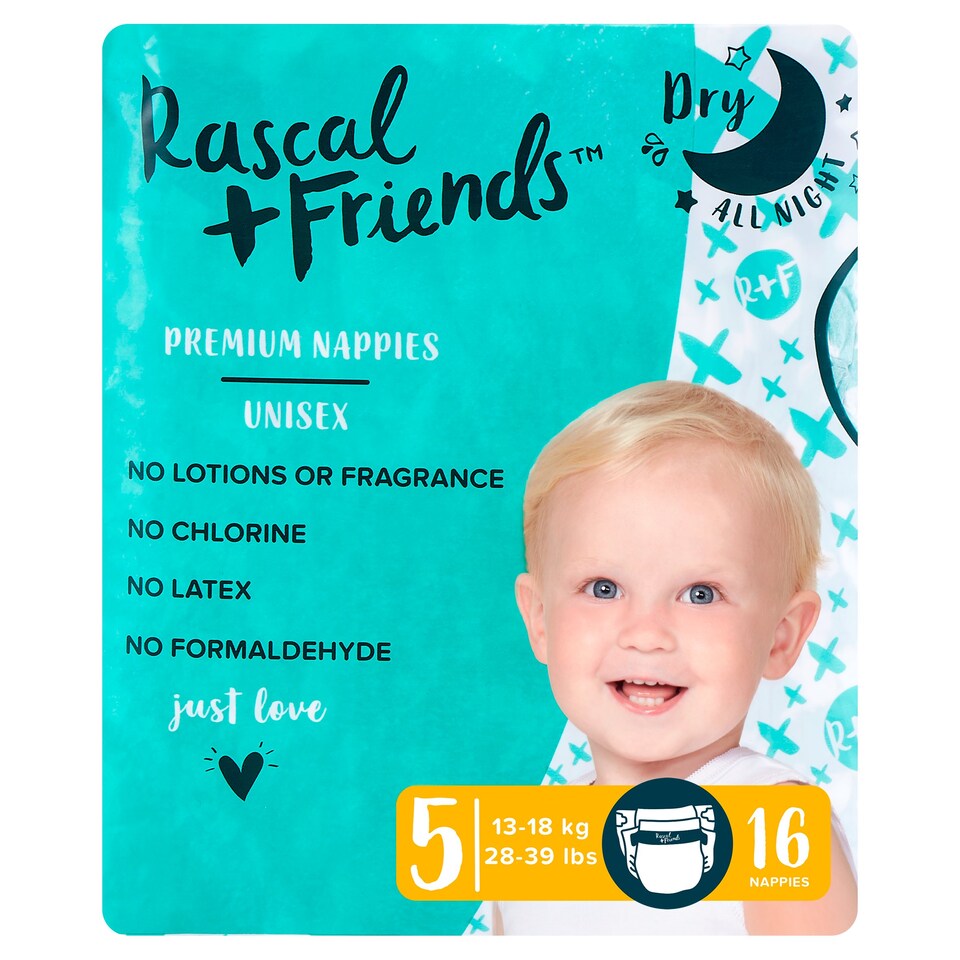 Rascal & Friends Nappies Size 5 16Pk - Tesco Groceries