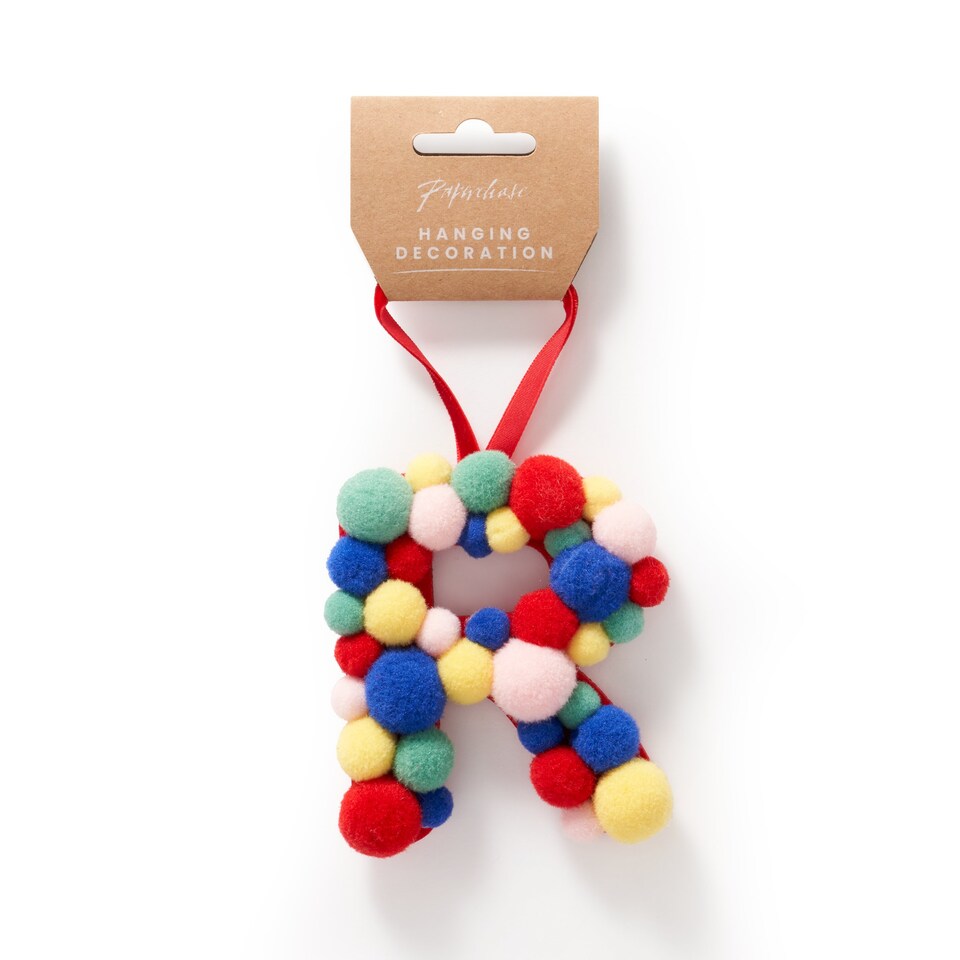 Paperchase Cosmic Christmas Pom Pom Letter R Hanging Decoration - Tesco ...