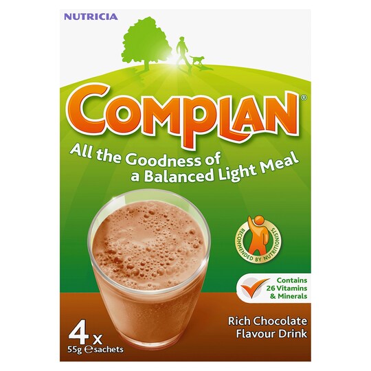 Complan Nutritional Drink Drink Chocolate 4X55g - Tesco Groceries
