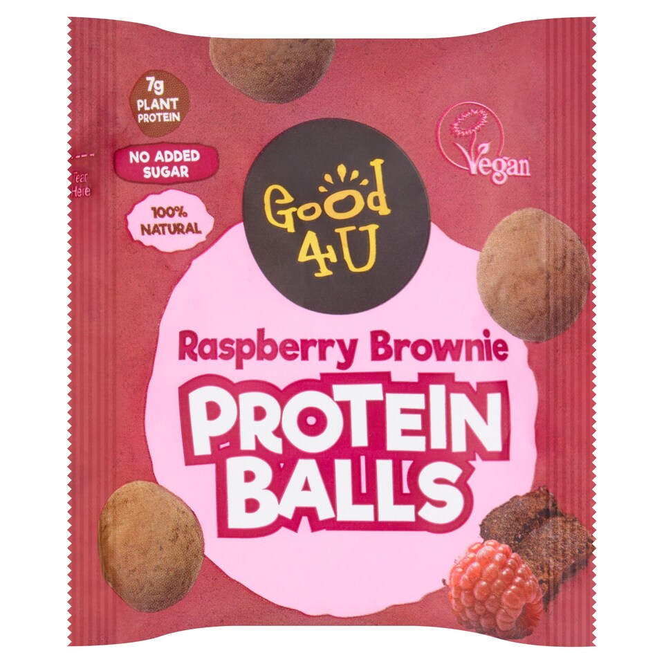 Good4u Raspberry Brownie Protein Balls 40G - Tesco Groceries