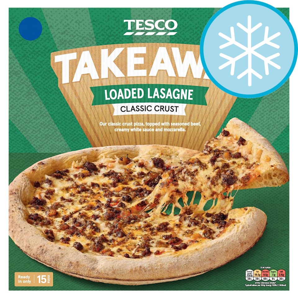 Tesco Takeaway Loaded Lasagne Classic Crust Pizza 443g - Tesco Groceries