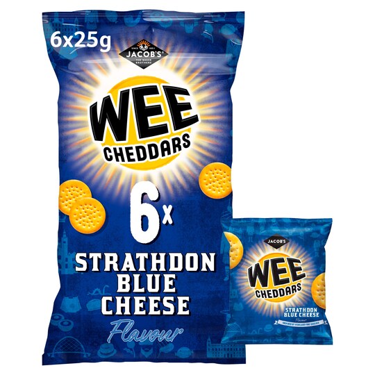 Jacob's Wee Cheddars Blue Cheese 6X25g - Tesco Groceries