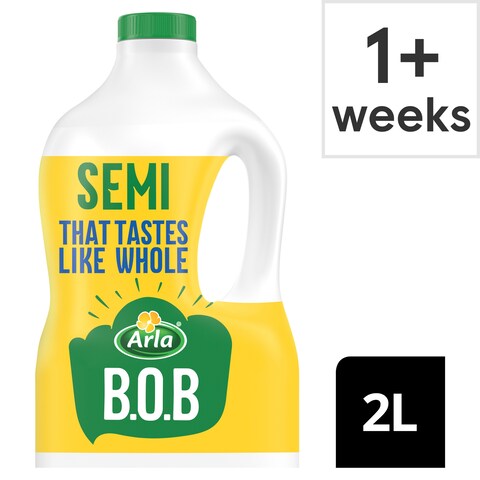 Arla BOB Semi-Skimmed Milk 2L That Tastes Like Whole - Tesco Groceries