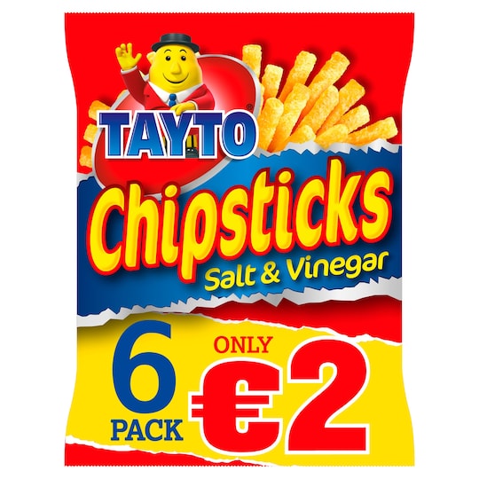 Tayto Chipsticks 6 Pack 28G Flashed 2.00 - Tesco Groceries
