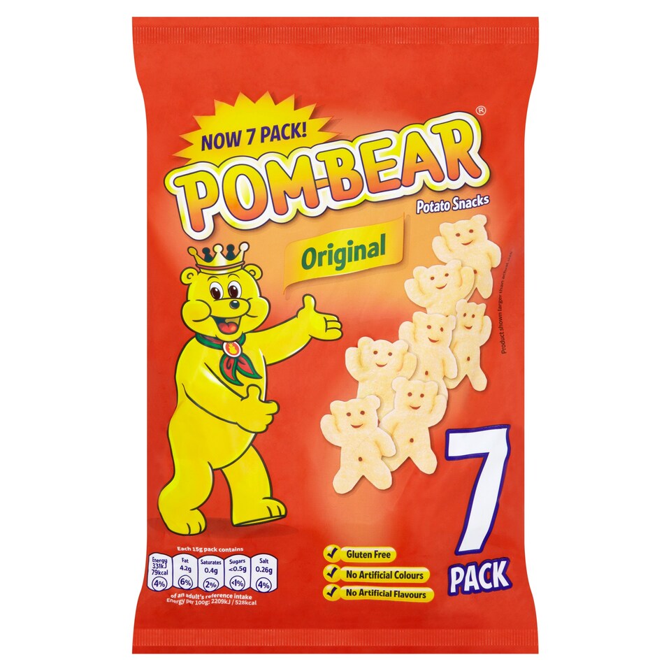 Pom Bear Original Snacks 7X15g - Tesco Groceries