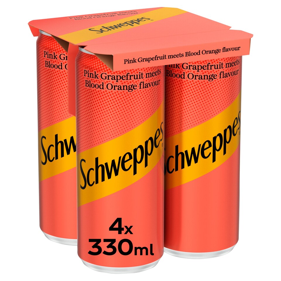 Schweppes Pink Grapefruit And B/Orng Flavoured 4X330ml - Tesco Groceries