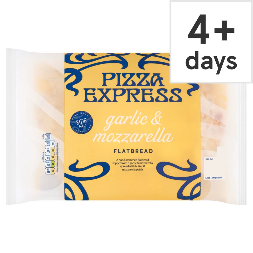 Pizza Express Garlic & Mozzarella Flatbread 185G - Tesco Groceries