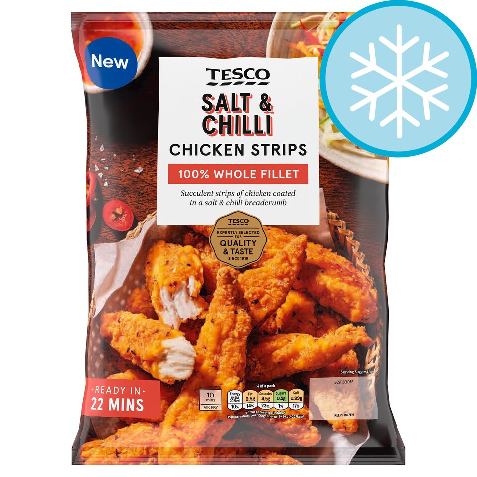 Tesco Salt & Chilli Chicken Strips 400g - Tesco Groceries