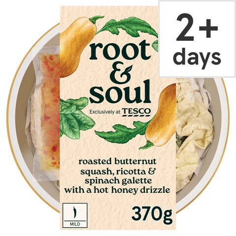 Root & Soul Roasted butternut squash, ricotta & spinach galette with a ...