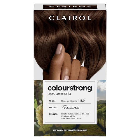 CLAIROL COLOUR STRONG PERMANENT HAIR DYE - 5.0 MEDIUM BROWN - Tesco ...