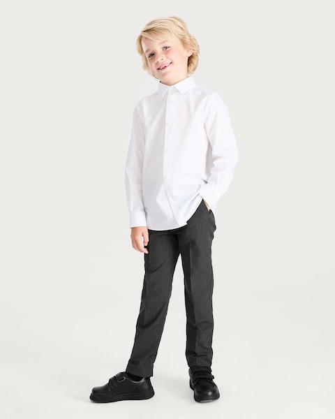 F&F School Boys 3-Pack Cotton Blend Dressing Made Easy Long Sleeved ...