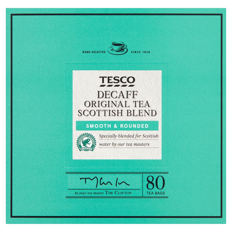 Tesco Decaffeinated Scottish Teabags 80S 250G - Tesco Groceries