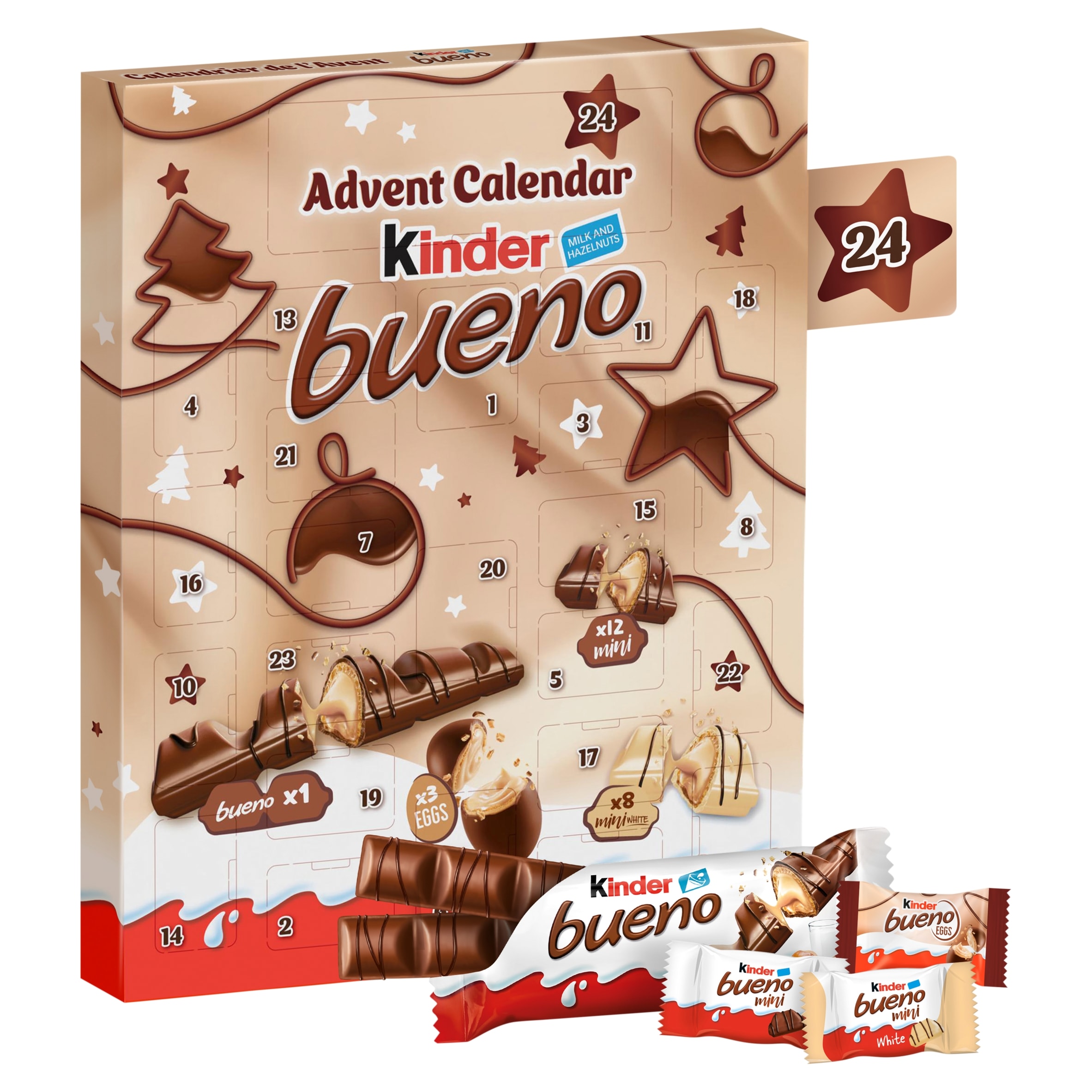 Kinder Bueno Milk and Hazelnuts Chocolate Advent Calendar 181g - Tesco ...