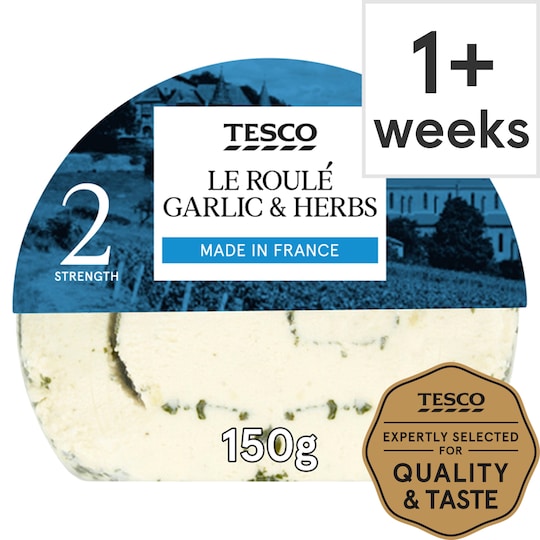 Tesco Le Roule Full Fat Garlic And Herb 150G - Tesco Groceries