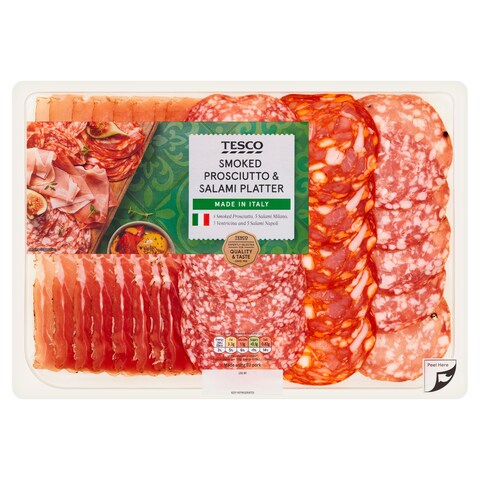 Tesco Smoked Prosciutto & Salami Plat 200G - Tesco Groceries