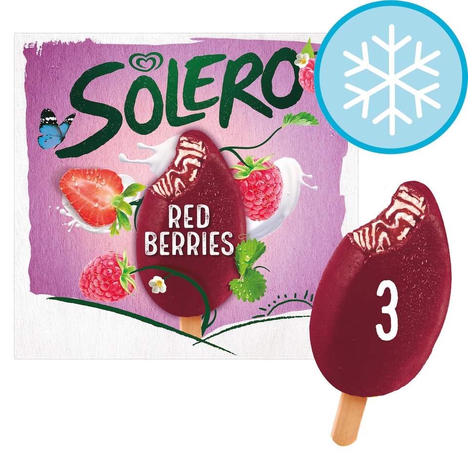 Wall's Solero Red Berries Ice Cream Sticks 3x90ml - Tesco Groceries