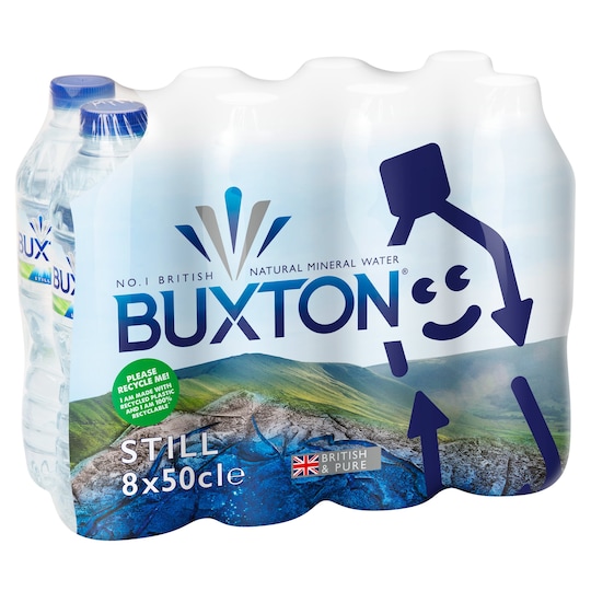 Buxton Natural Mineral Water Still 8 X 500 Ml - Tesco Groceries
