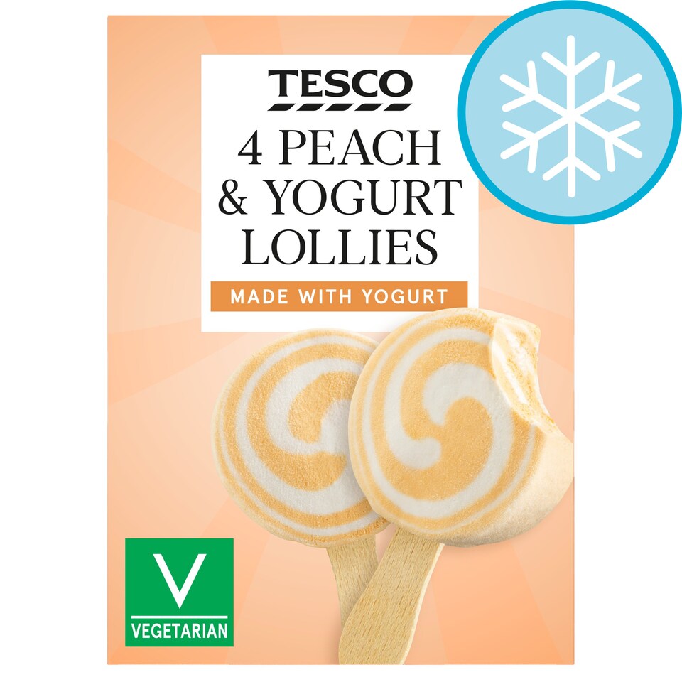 Tesco Peach & Yogurt Swirled Lollies 4X50ml - Tesco Groceries
