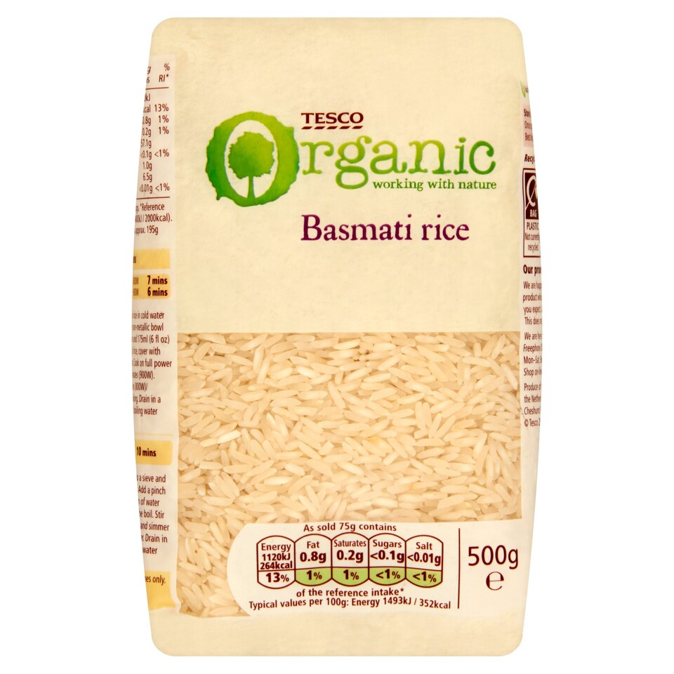 Tesco BIO basmati rizs 500 g - Tesco Groceries