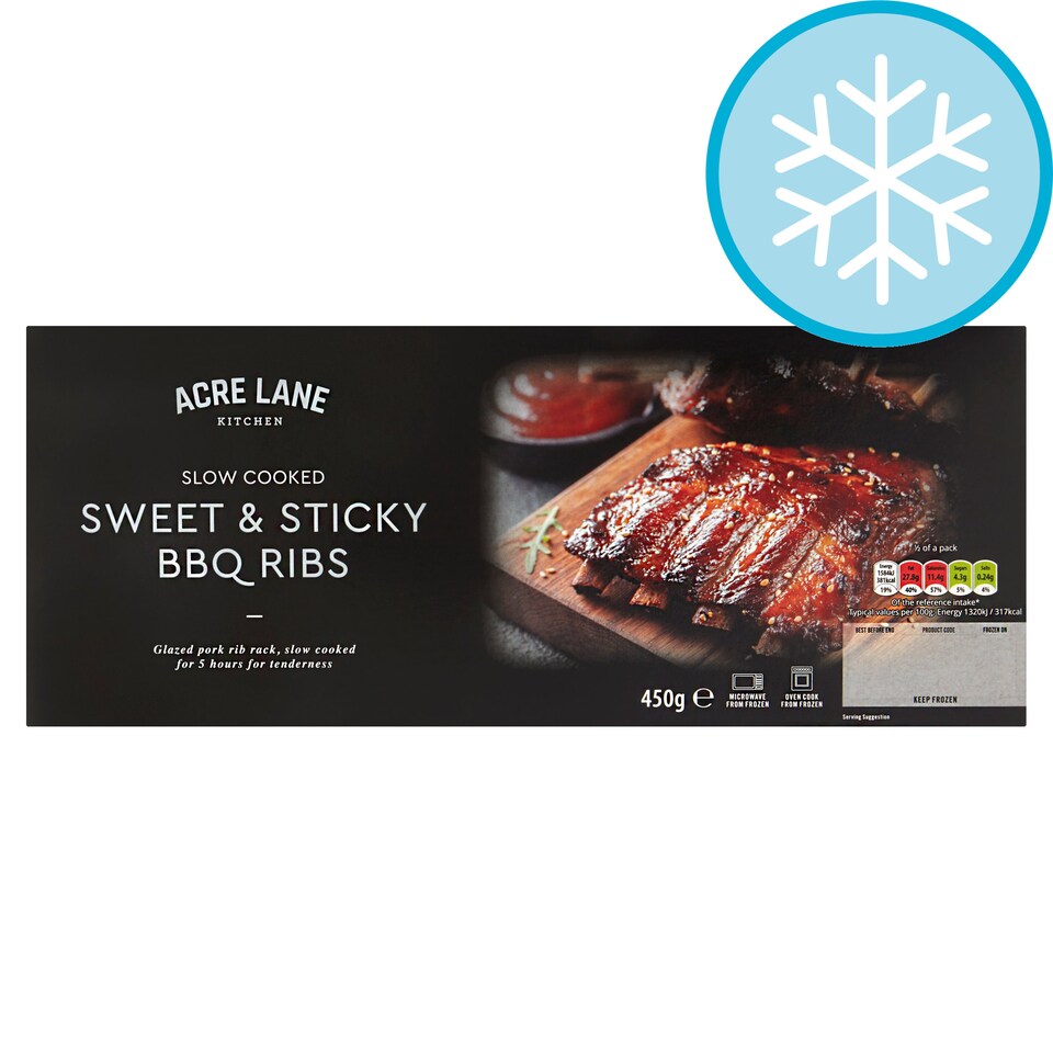 Acre Lane Kitchen Sweet & Sticky Bbq Pork Ribs 450G - Tesco Groceries