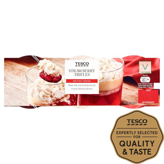 Tesco Strawberry Trifles 405G (3X135g) - Tesco Groceries