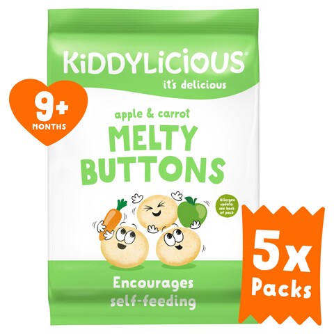 Kiddylicious Apple & Carrot Melty Buttons 5x6g - Tesco Groceries