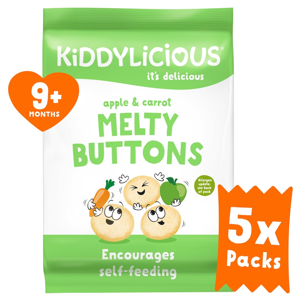 Kiddylicious Apple & Carrot Melty Buttons 5x6g - Tesco Groceries