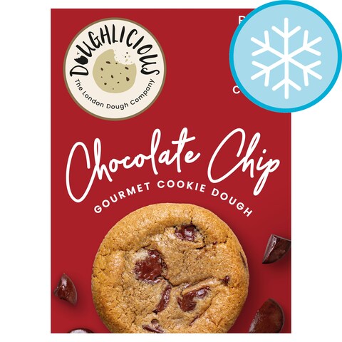 Doughlicious Ready To Bake Chocolate Chip Cookies 6 Pieces 204G - Tesco ...