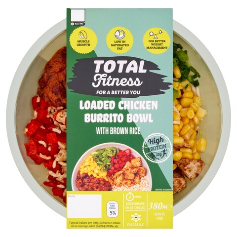 Total Fitness Chicken Burrito Bowl 380g - Tesco Groceries