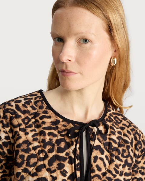 F&F Leopard Print Tie Front Jacket in Multi Brown - Tesco Groceries