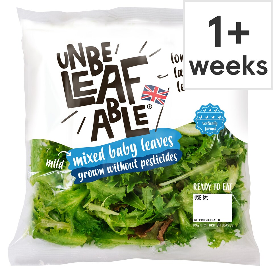 Unbeleafable Mixed Baby Leaves 90g - Tesco Groceries