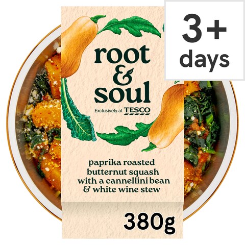Root & Soul Paprika roasted butternut squash with a cannellini bean ...