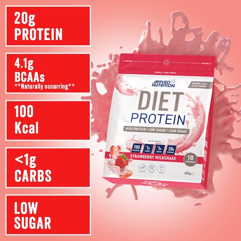 Applied Nutrition Diet Protein - Strawberry Milkshake 450g - Tesco ...