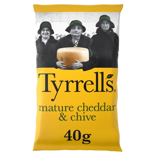 Tyrrells Cheddar Cheese & Chive Crisps 40G - Tesco Groceries