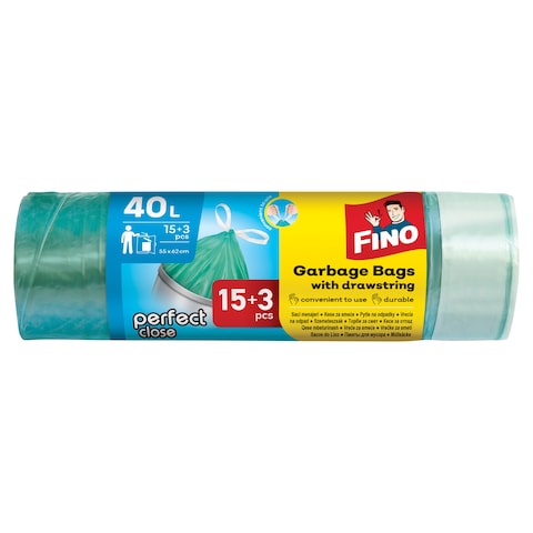Fino Perfect Close Garbage Bags 40 l 15 + 3 pcs - Tesco Groceries
