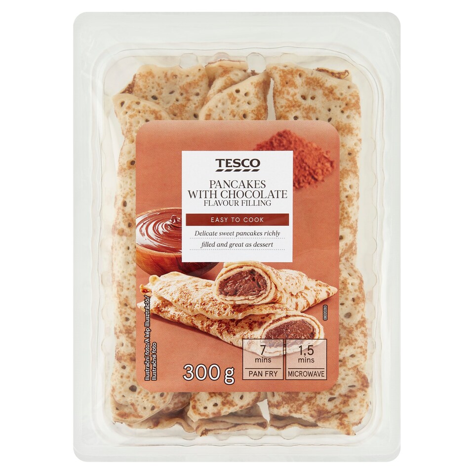 Tesco Pancakes with Chocolate Flavour Filling 300 g - Tesco Groceries