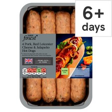 Tesco Finest 4 Pork Cheese & Jalapeno Hot Dogs 400G - Tesco Groceries