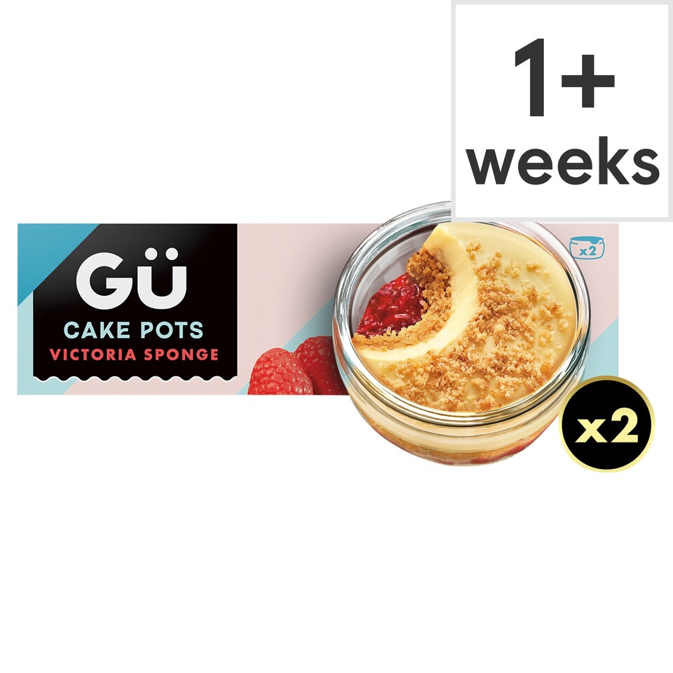 Gu Victoria Sponge Cake Pots 2 x 74g - Tesco Groceries