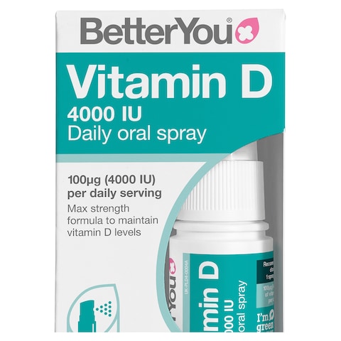 BetterYou Vitamin D Daily Oral Spray - Natural Peppermint 4000IU - 15ml ...
