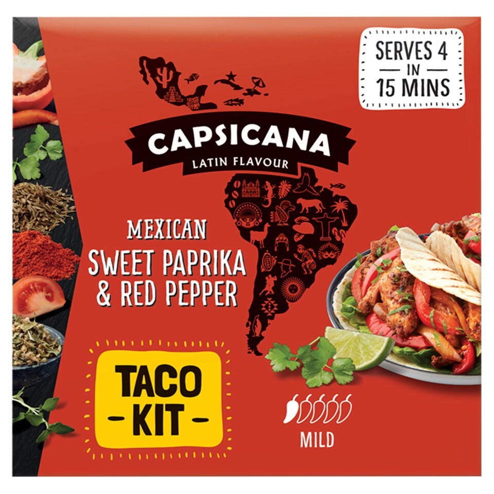 Capsicana Mexican Sweet Paprika & Red Pepper Taco Kit 363G - Tesco ...
