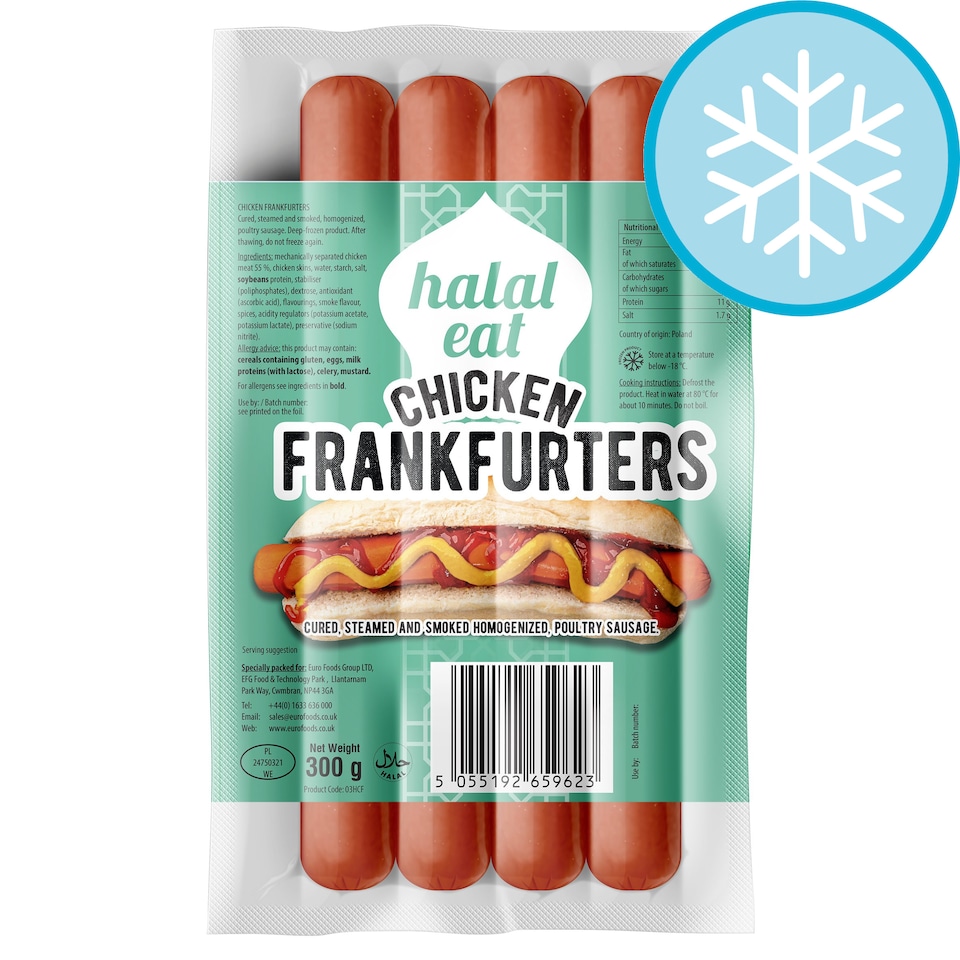 Halal Eat Chicken Frankfurters 300g - Tesco Groceries